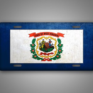 West Virginia Flag License Plate WV State Official Flag Symbol Auto Tag ...