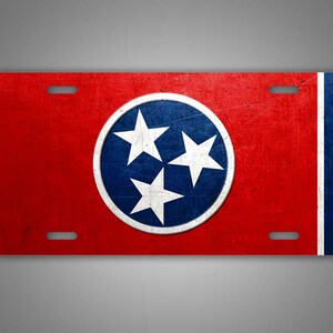 Tennessee Flag License Plate TN State Official Flag Symbol Stars Auto ...