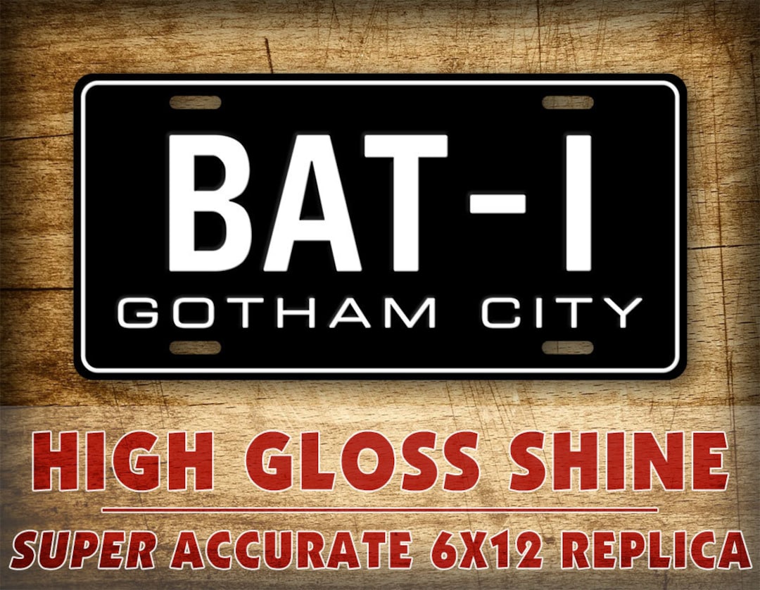 BAT-1 1966 Batmobile License Plate Replica Movie Prop Gotham City Auto ...