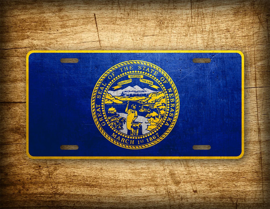 Nebraska State Flag License Plate NE Official Flag Symbol Auto Tag 6x12 ...