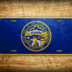 Nebraska State Flag License Plate NE Official Flag Symbol Auto Tag 6x12 ...