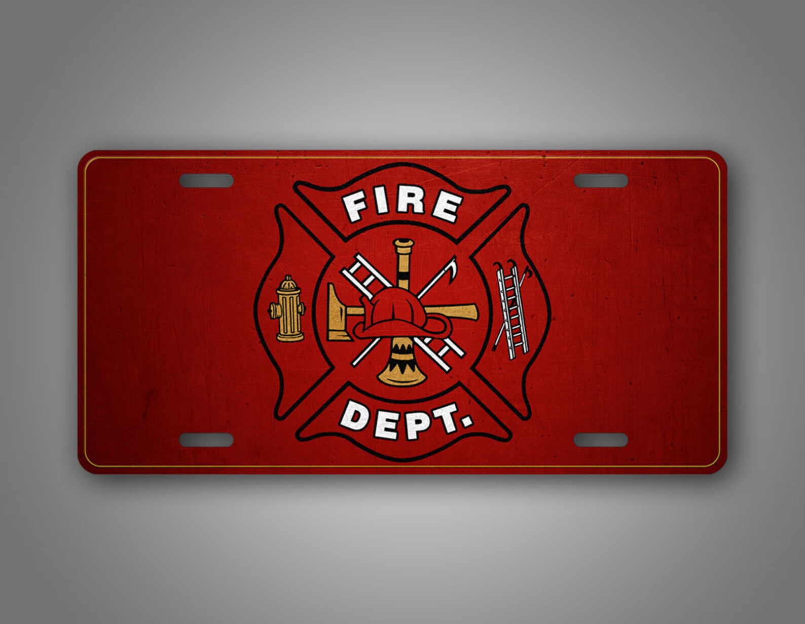 Firefighter Gift License Plate Fire Department Logo Auto Tag - Etsy