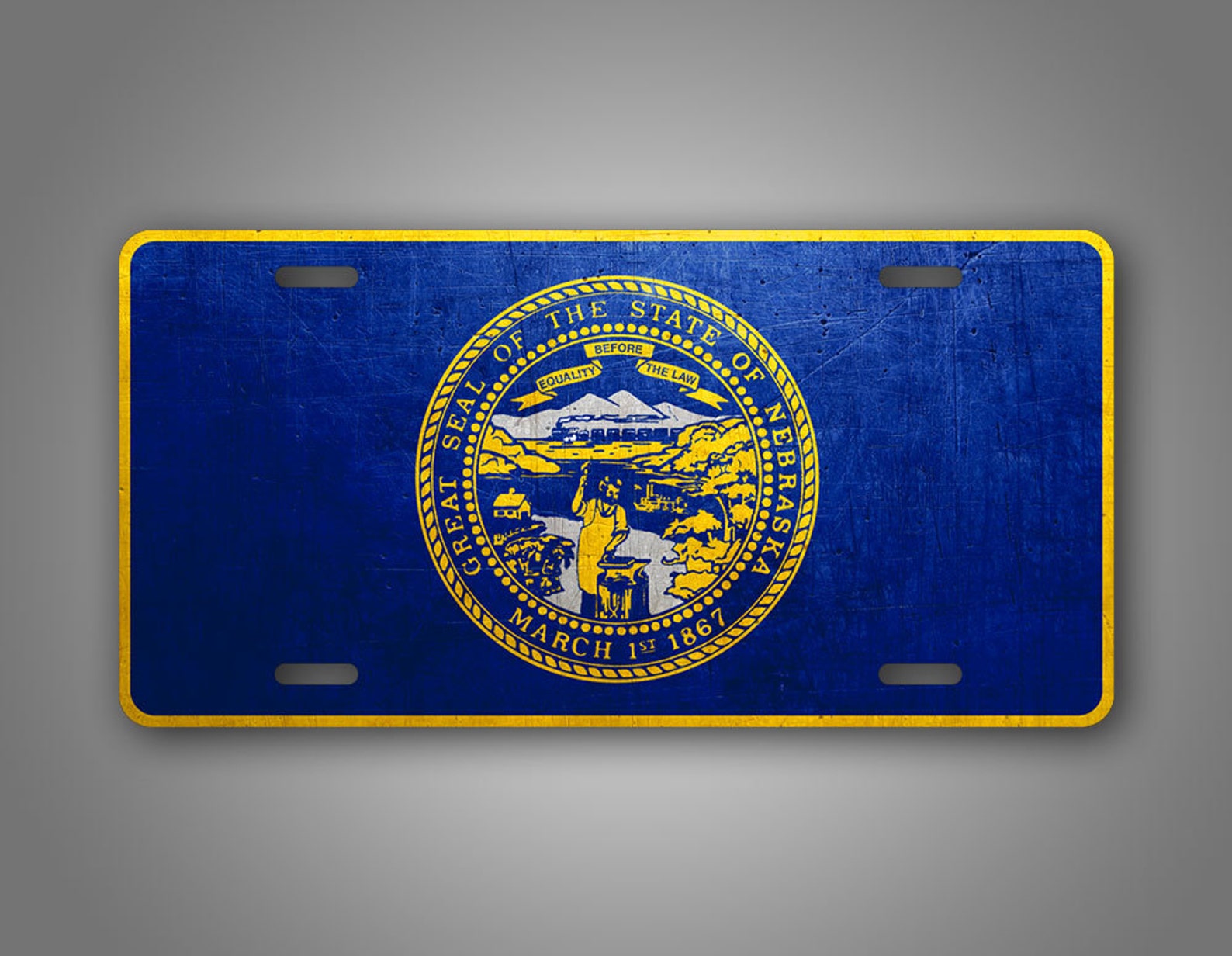 Nebraska State Flag License Plate NE Official Flag Symbol Auto | Etsy