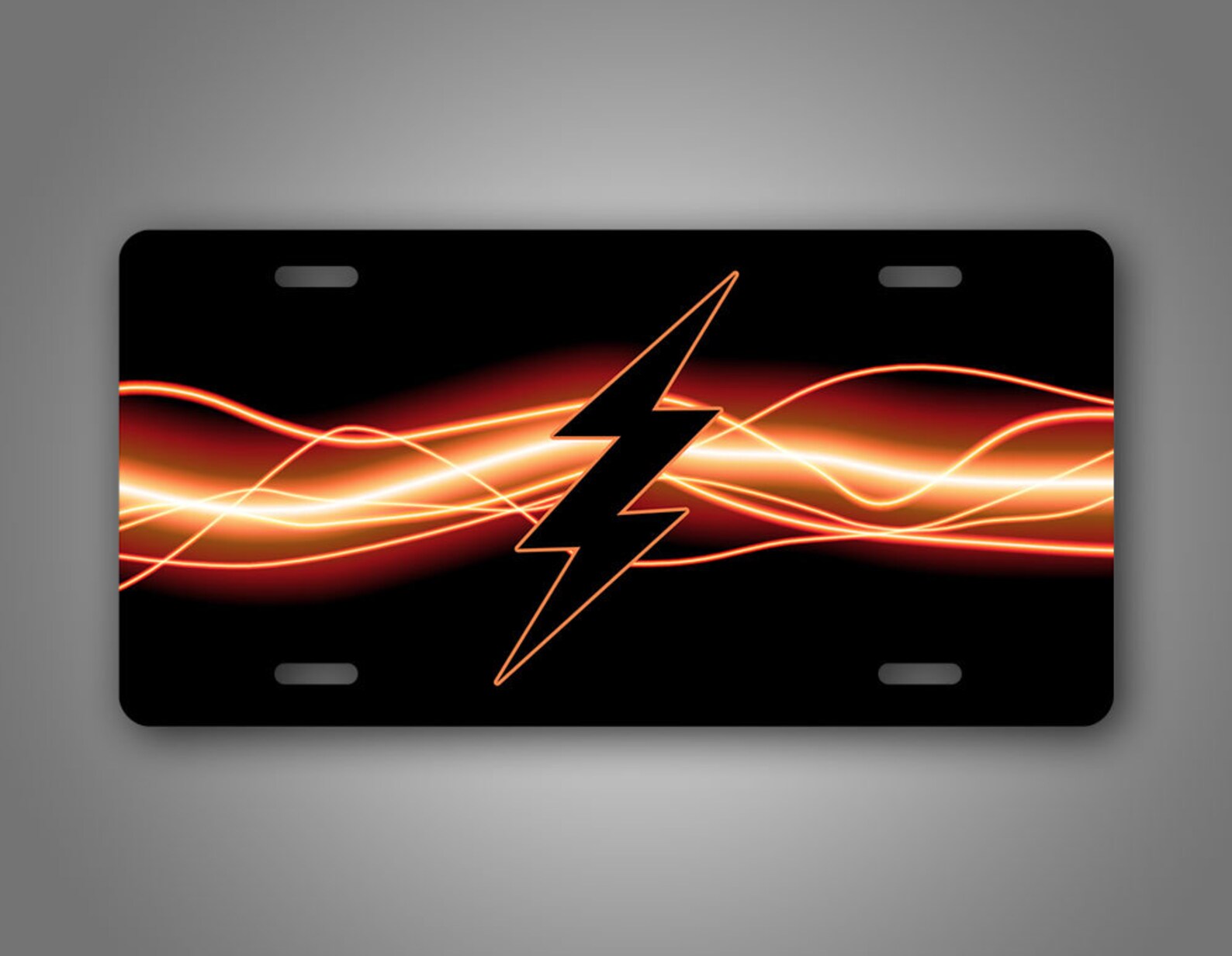 Flash Black Lightning Bolt License Plate Lightening Streak - Etsy