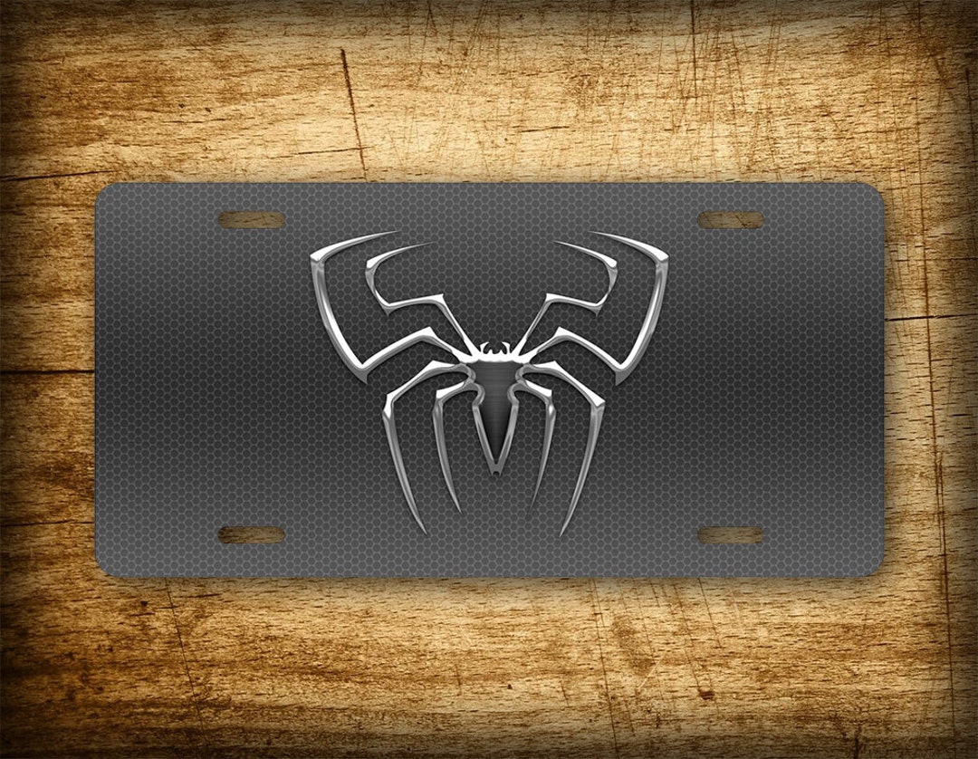 Silver Spider License Plate Superhero PERFECT GIFT Spider Web Aluminum ...
