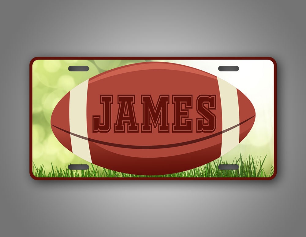 Custom Football ANY TEXT License Plate Personalized Football - Etsy