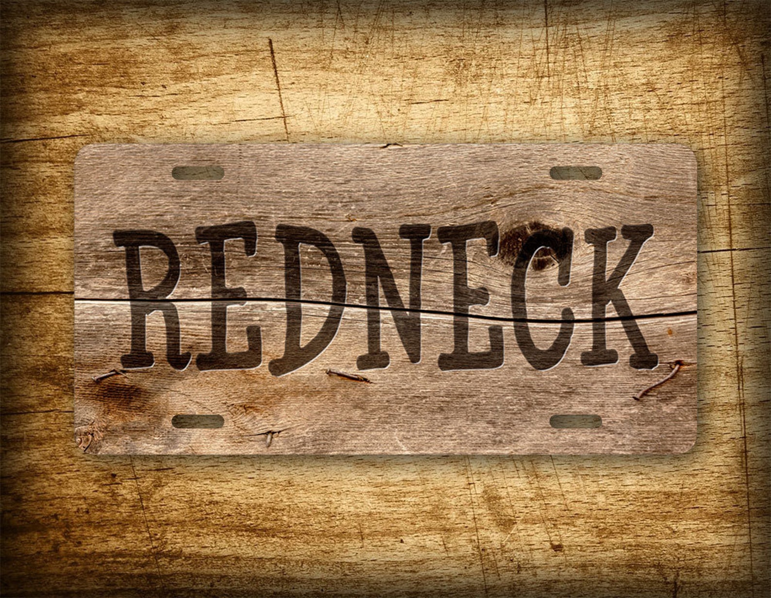 REDNECK License Plate Vintage Hillbilly Redneck Wood Themed | Etsy