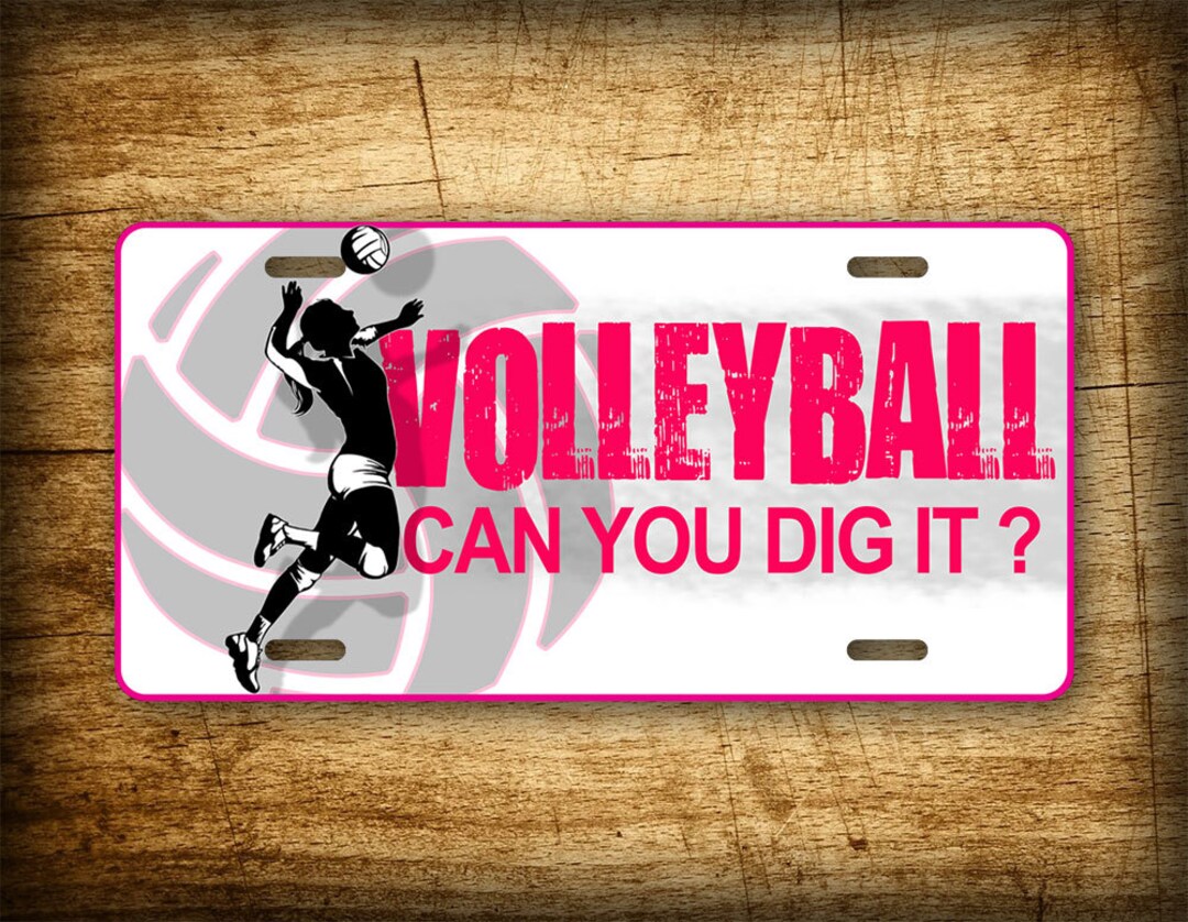 Volleyball 6x12 License Plate can You Dig It Slogan Auto Tag Aluminum ...