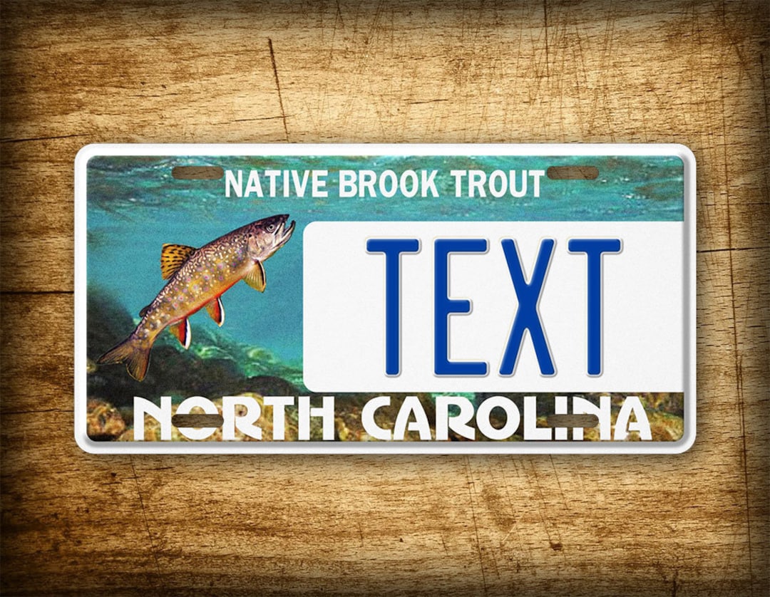 Personalized North Carolina Native Brook Trout License Plate Custom NC ...