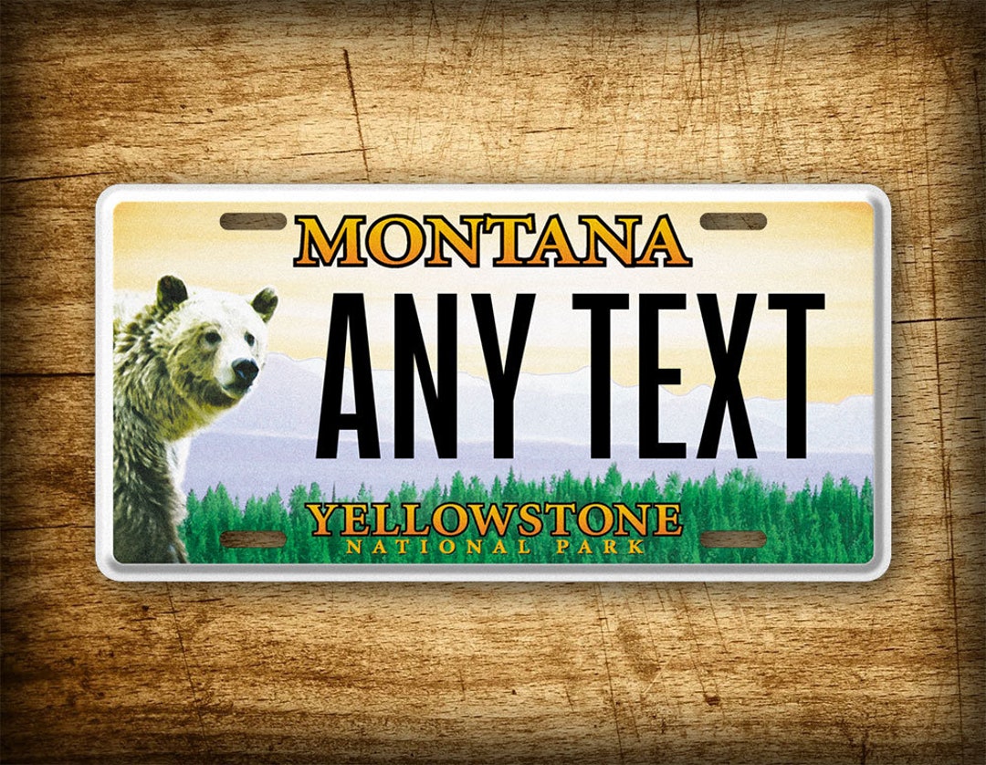 Personalized Montana Yellowstone National Park License Plate Custom MT ...