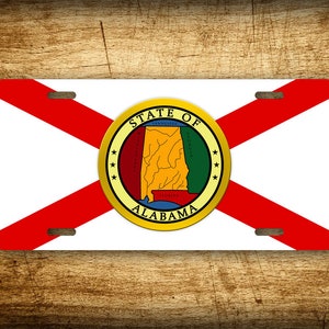 State of Alabama Flag License Plate Alabama Loyalty Auto Tag AL Alabama ...