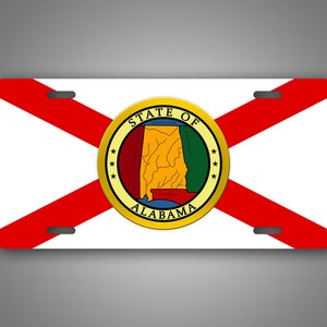 State of Alabama Flag License Plate Alabama Loyalty Auto Tag AL Alabama ...