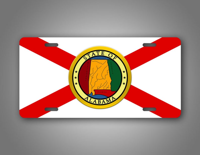 State of Alabama Flag License Plate Alabama Loyalty Auto Tag | Etsy
