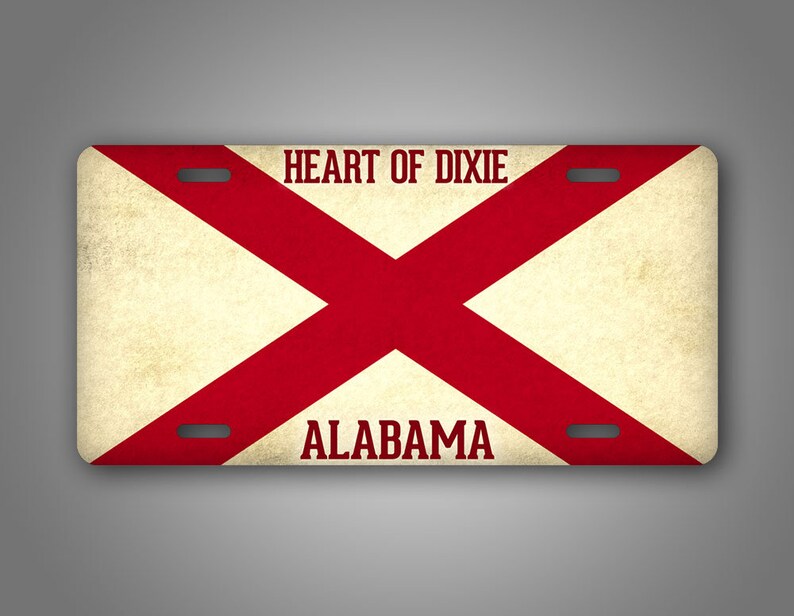 Americana Alabama HEART of DIXIE Flag License Plate Vintage | Etsy
