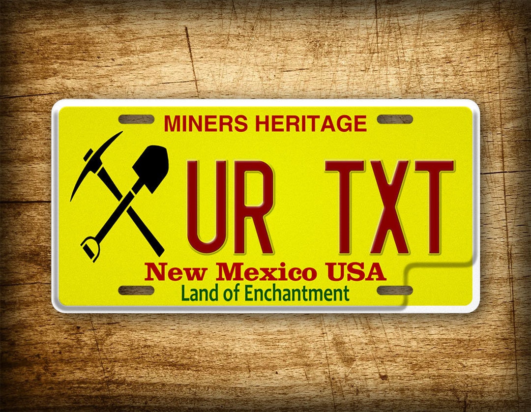Personalized New Mexico USA Land of Enchantment Miners Heritage License ...