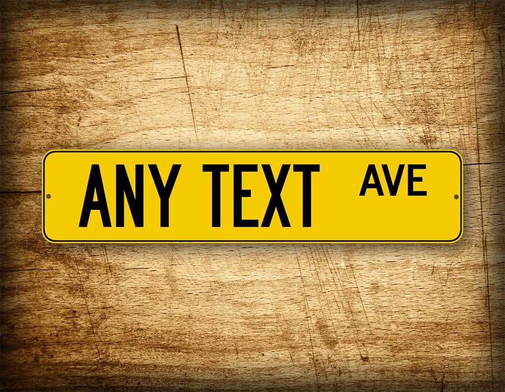 Personalized 4x18 Yellow Street Sign ANY TEXT | Etsy