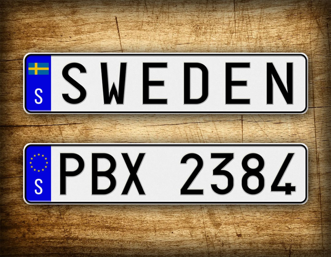 Custom Text Novelty Swedish License Plate ANY TEXT Full Size ...