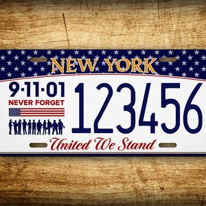 Personalized 9-11 6x12 Red White and Blue New York United We Stand ...