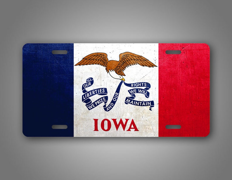 Iowa State Flag License Plate IA Official Flag Symbol Auto Tag | Etsy