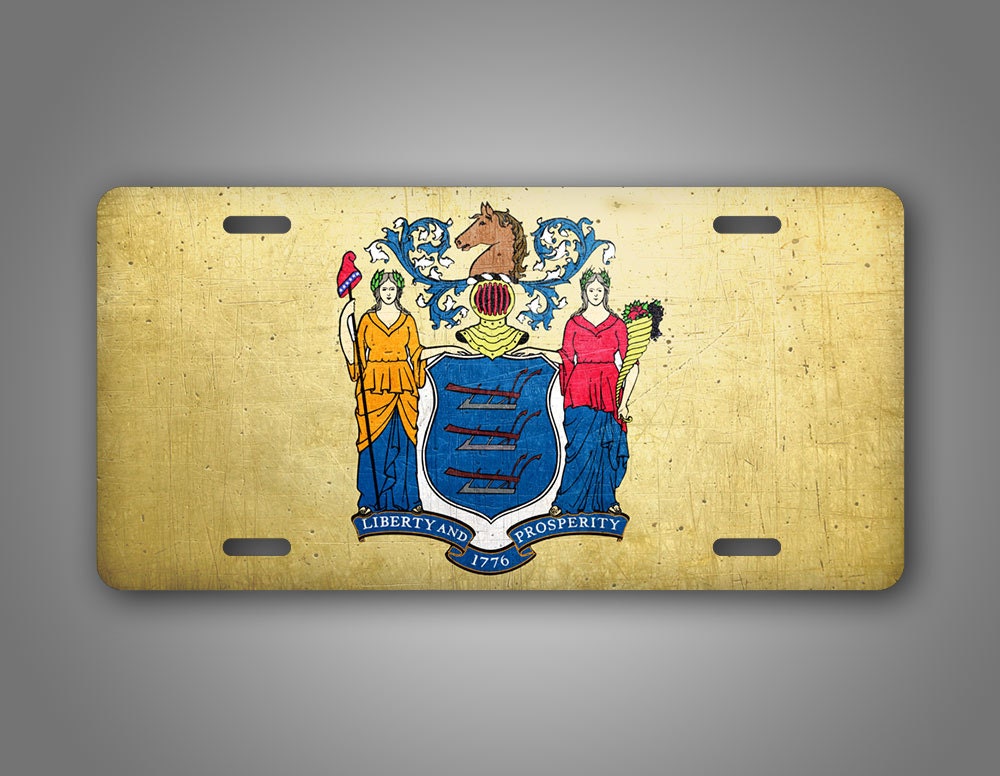 New Jersey State Flag License Plate NJ Official Flag Symbol - Etsy