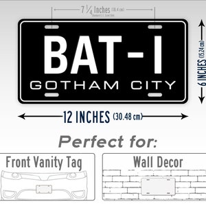 BAT-1 1966 Batmobile License Plate Replica Movie Prop Gotham City Auto ...
