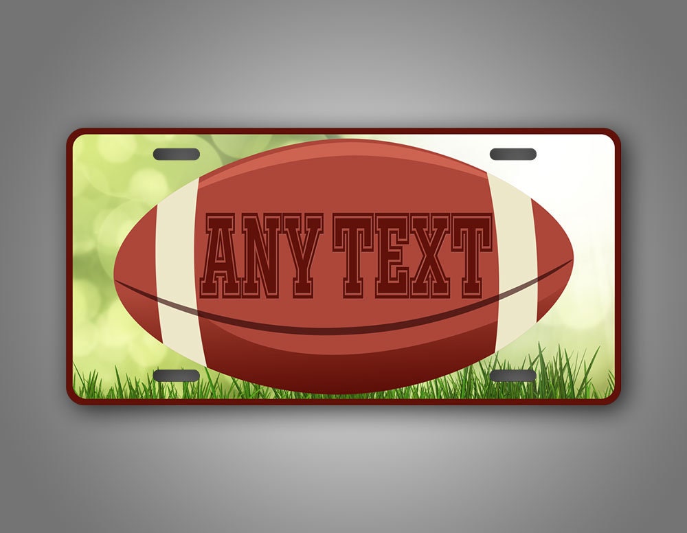 Custom Football ANY TEXT License Plate Personalized Football - Etsy