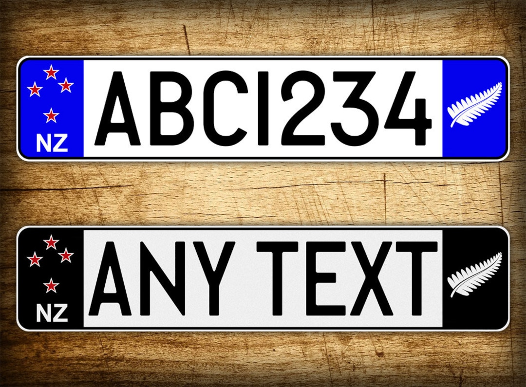 Custom Text Novelty New Zealand License Plate ANY TEXT Full Size ...