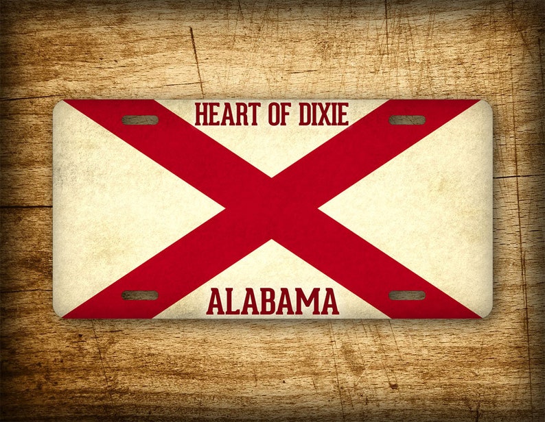 Americana Alabama HEART of DIXIE Flag License Plate Vintage | Etsy