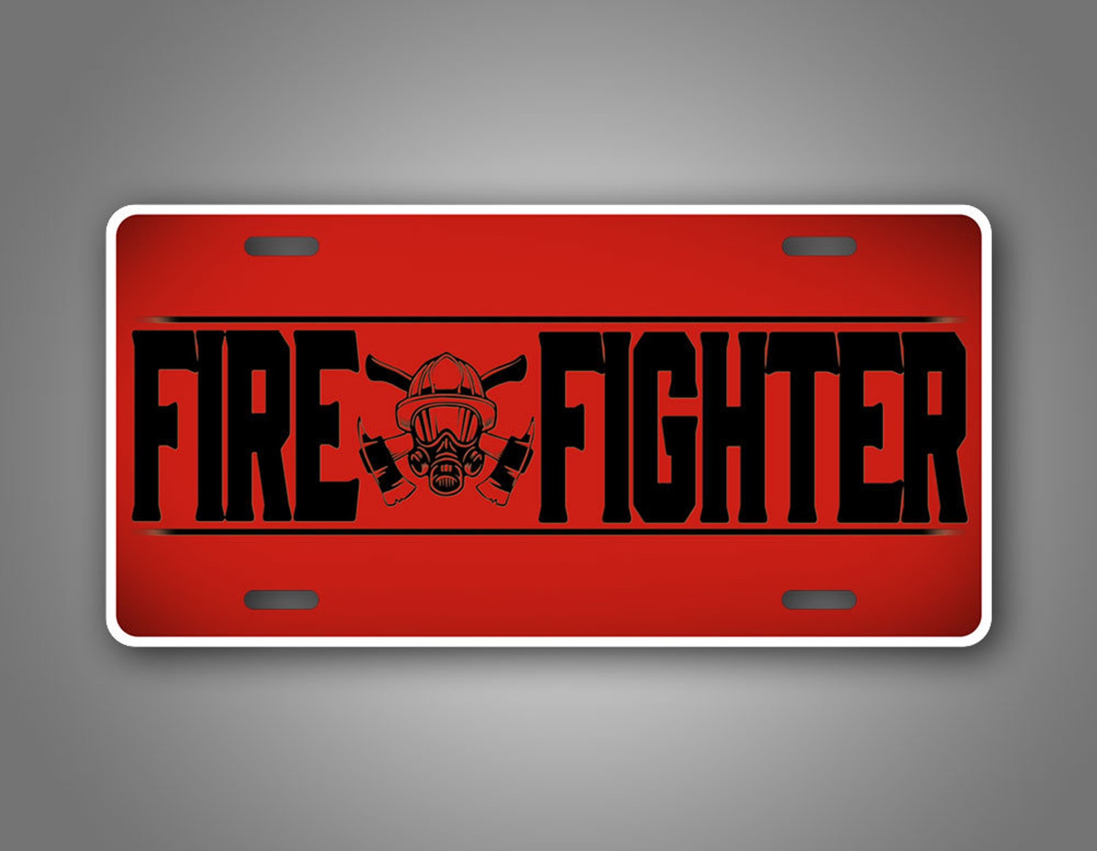 Firefighter Gift License Plate Fire Department Logo Cross Ax - Etsy