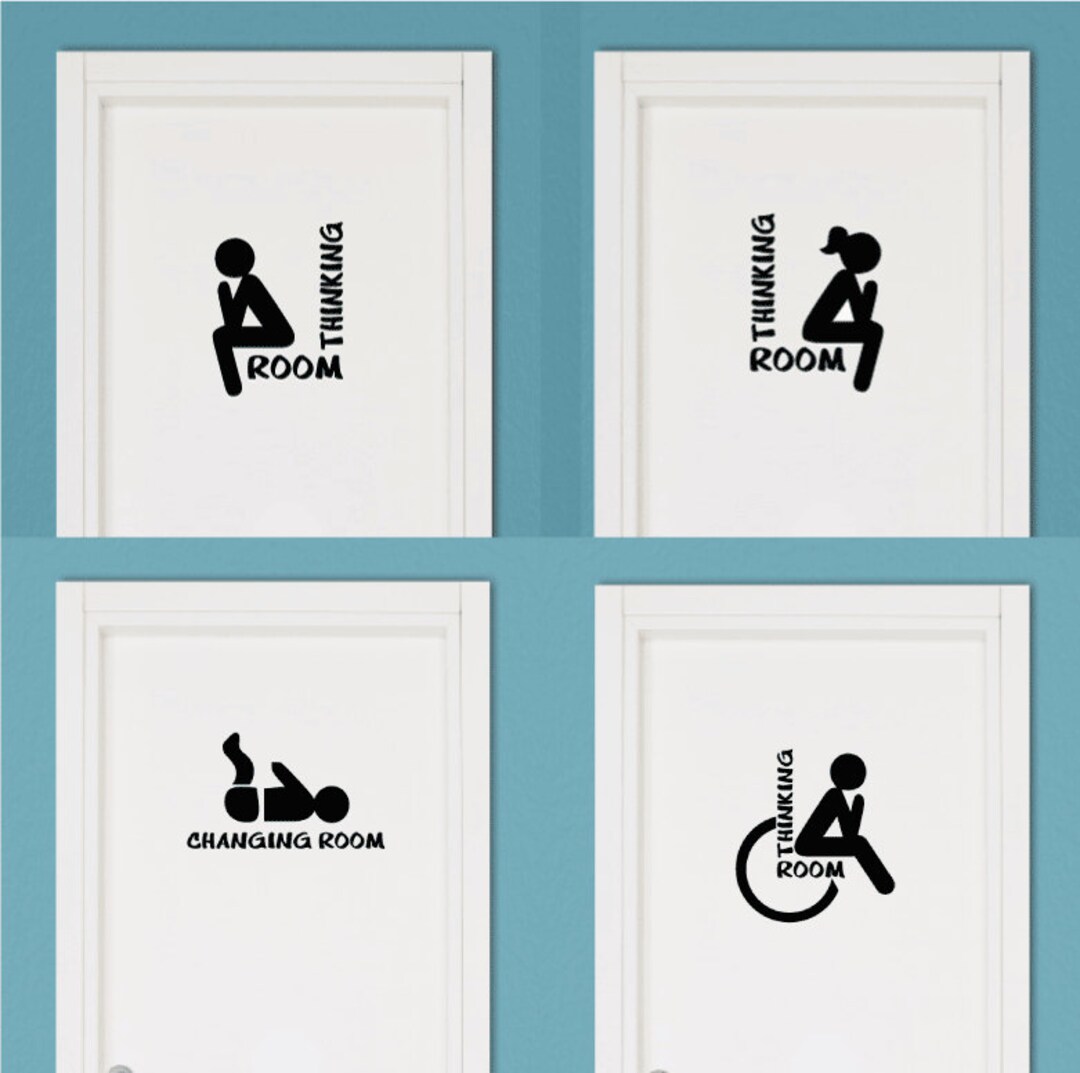 4 Stickers thinking Room TOILET Suitable for - Etsy