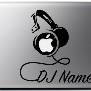 CUSTOMIZED Sticker Decal HEADPHONES, DJ Set Black, for Mac/macbook Pro ...