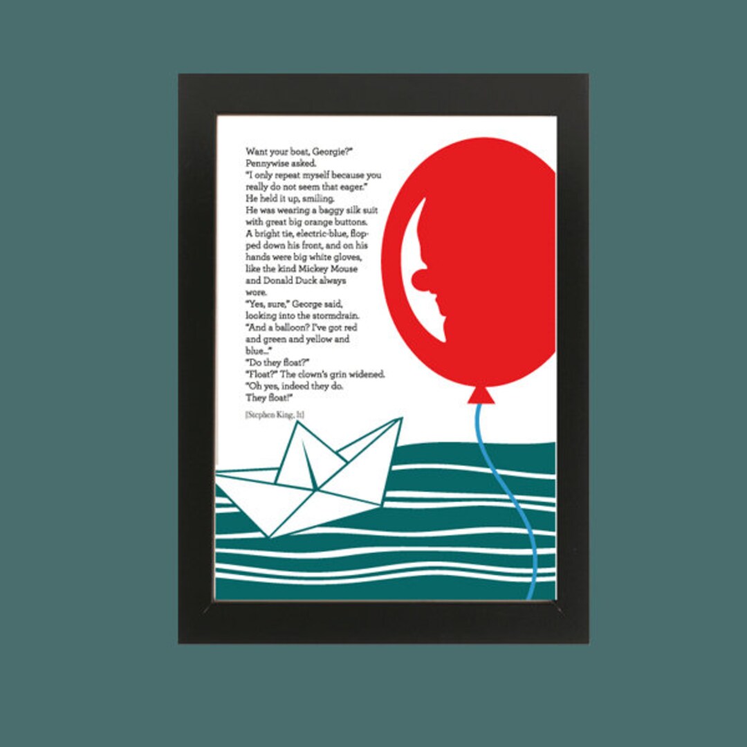 Printable Poster IT by STEPHEN KING, Book Lovers, Ready to Print ...
