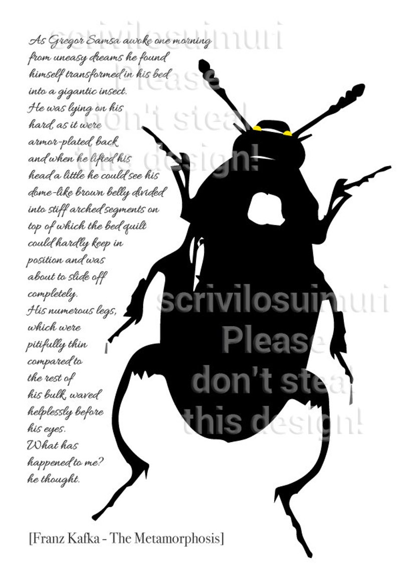 Printable Poster the METAMORPHOSIS by KAFKA Book Lovers - Etsy