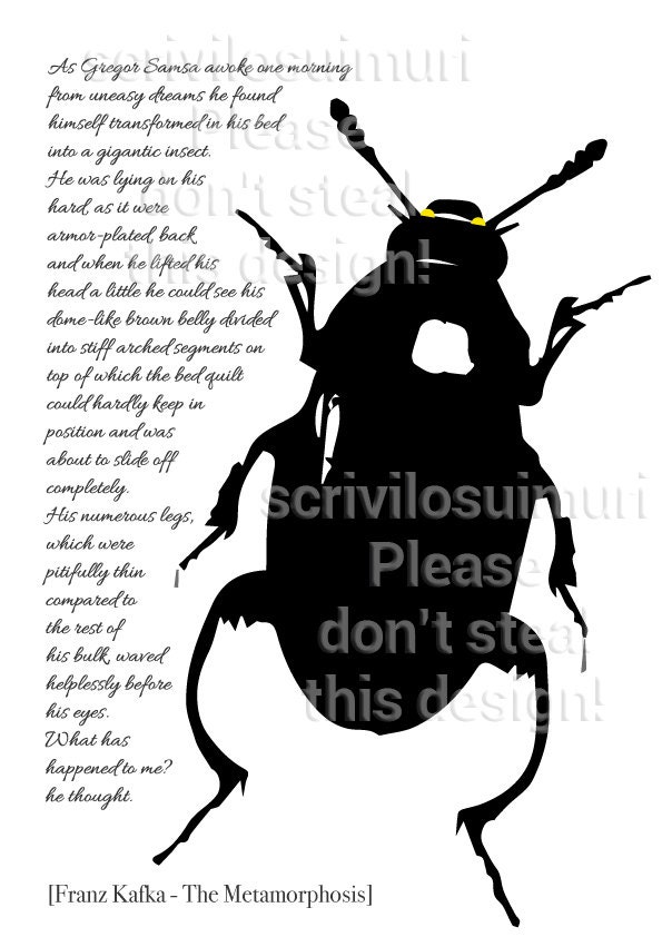 Printable Poster the METAMORPHOSIS by KAFKA, Book Lovers, Ready to ...