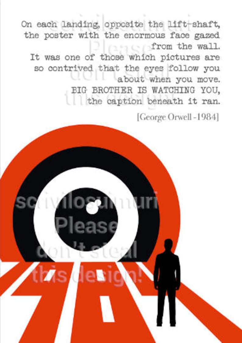 Printable poster 1984 by GEORGE ORWELL book lovers ready to | Etsy