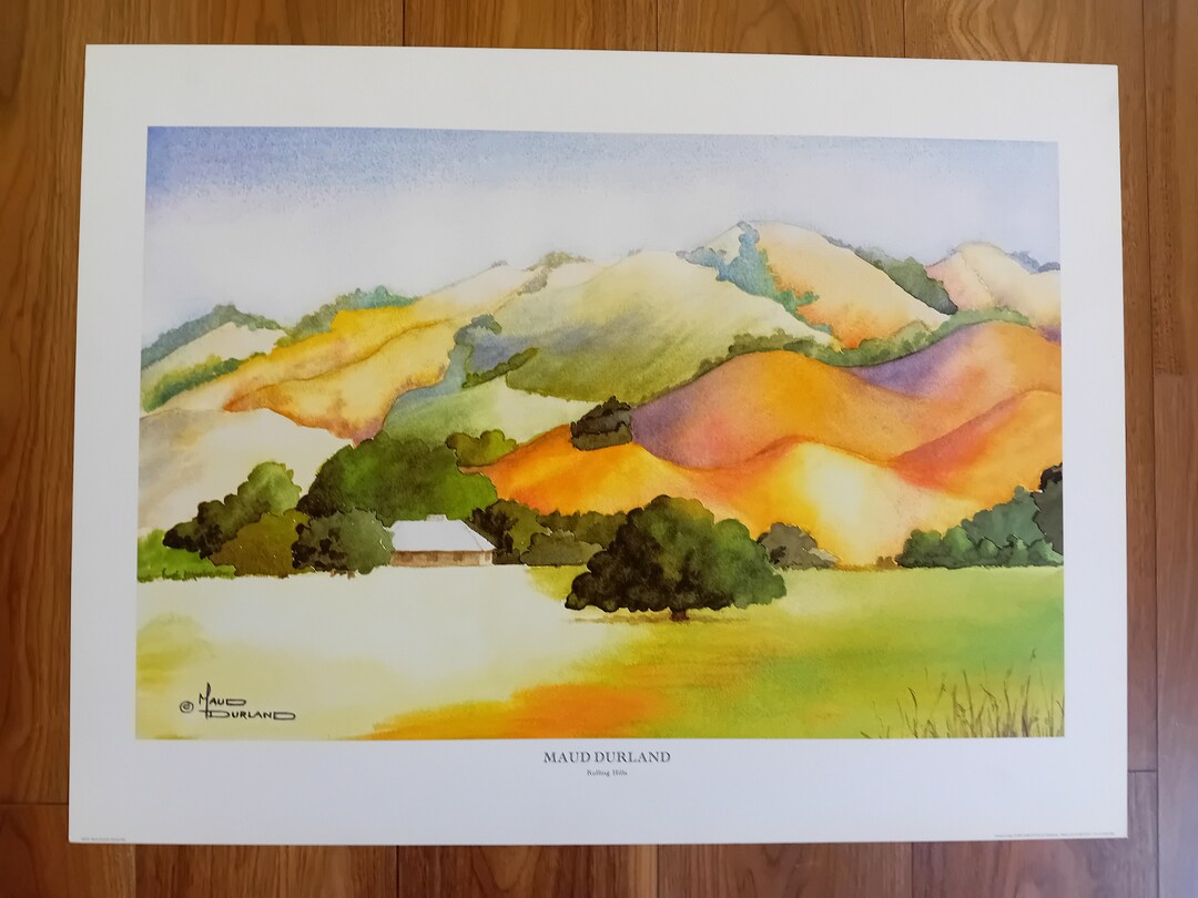 Rolling Hills by Maud Durland Original 2001 Large Art Print Poster - Etsy