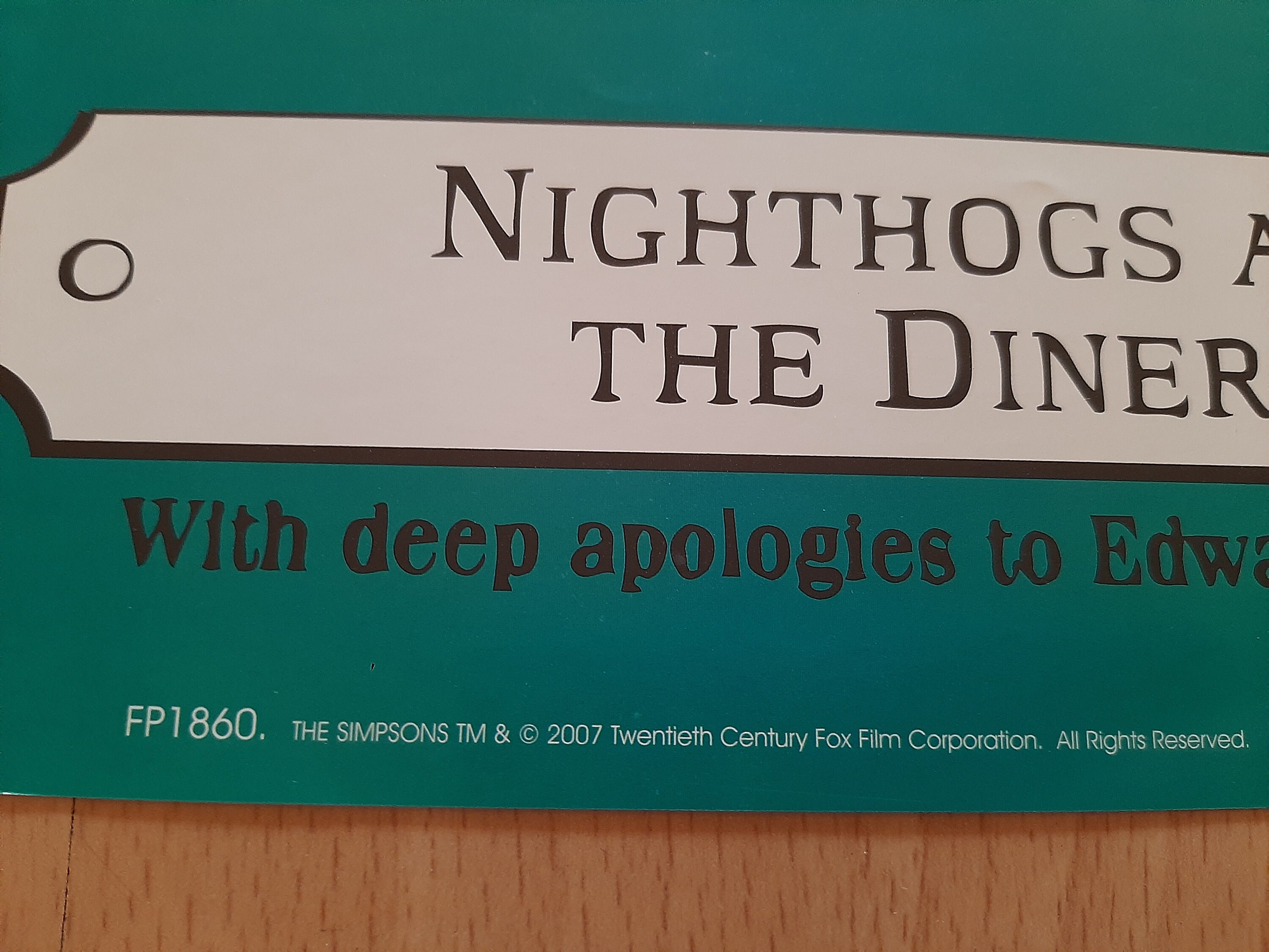 The Simpsons Nighthogs at the Diner Authentic 2007 Poster - Etsy