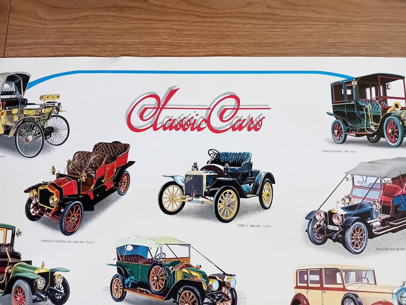 Classic Cars Original 1987 Vintage Poster - Etsy