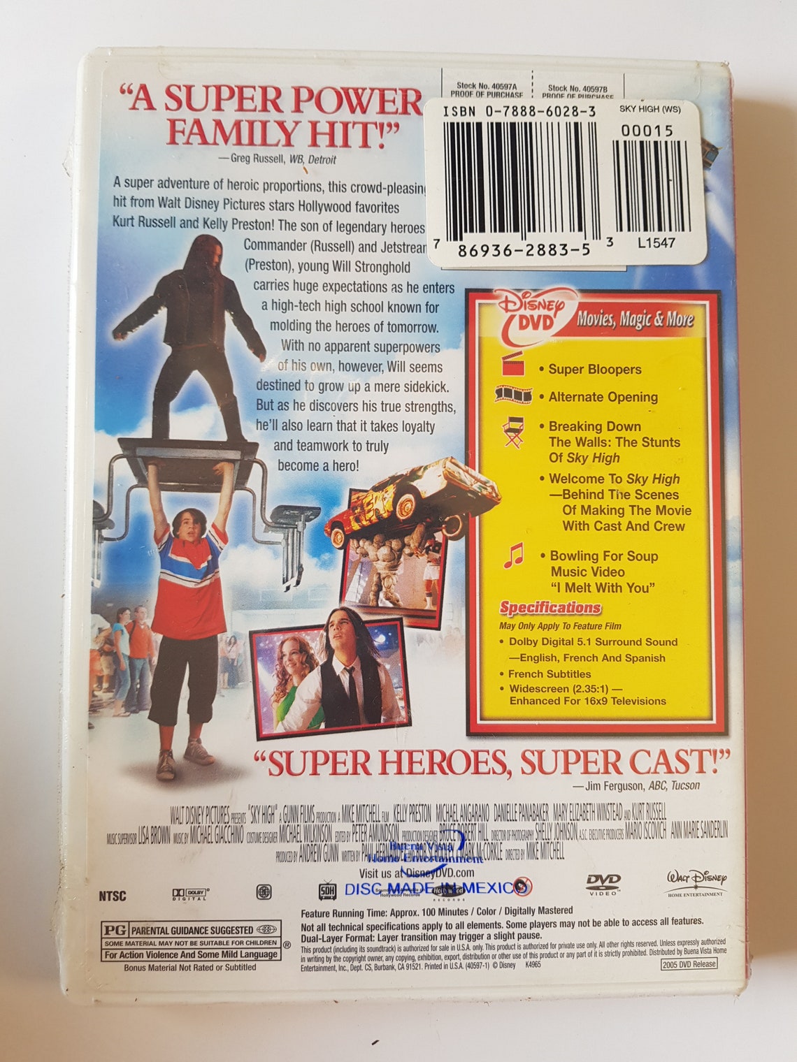 Sky High Walt Disney Widescreen DVD Region 1 Brand New Sealed - Etsy