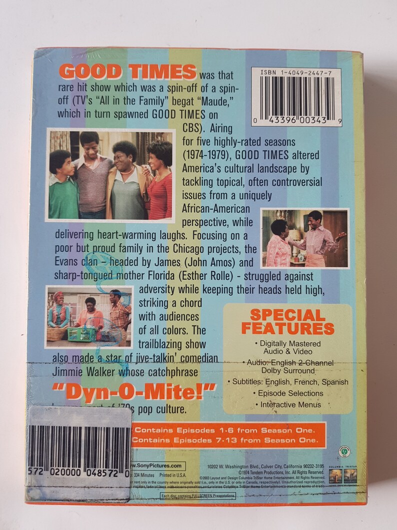 Good Times the Complete First Season DVD 2 Disc Set Region 1 Brand New ...