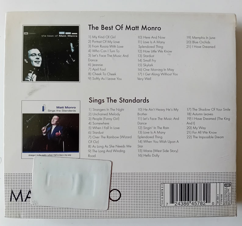 Matt Monro the Best of Matt Monro / Sing the Standards 2CD Remastered ...