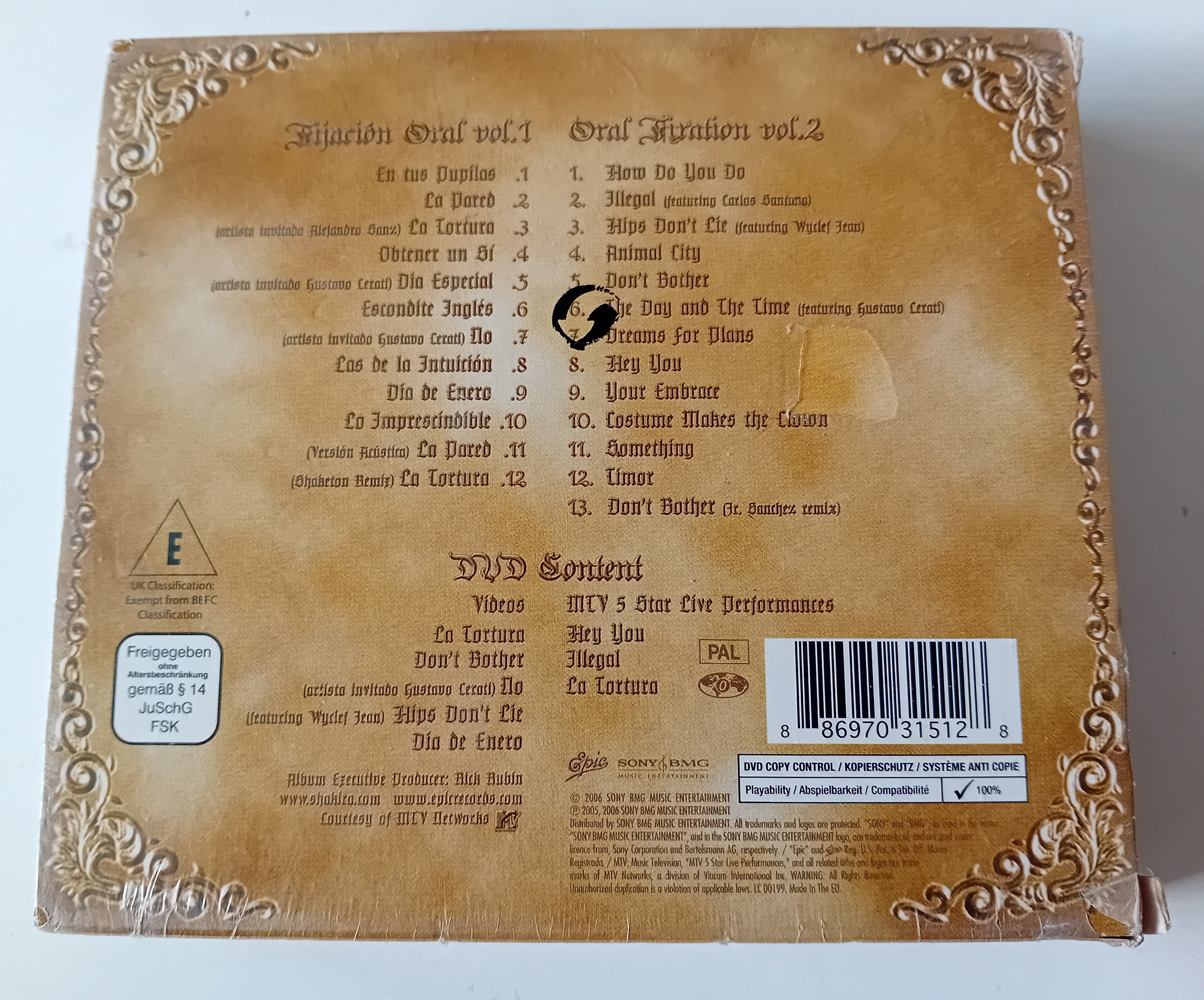 Shakira Fixation Oral Volumes 1&2 2CD + DVD Box Set 2006 Brand New ...