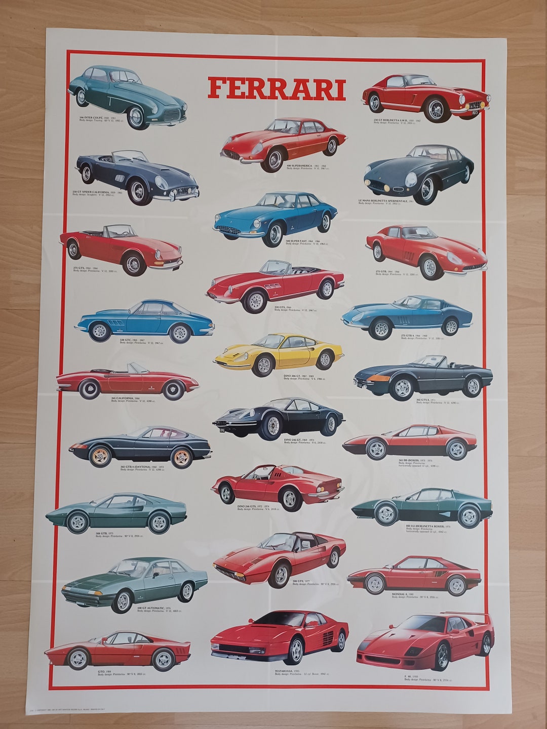 Ferrari Authentic 1991 Vintage Poster - Etsy
