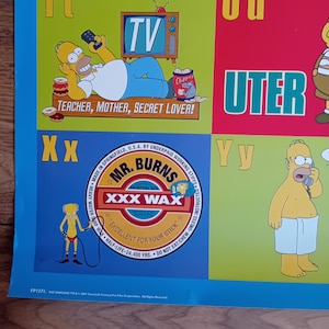 The Simpsons Alphabet Original 2004 Poster - Etsy