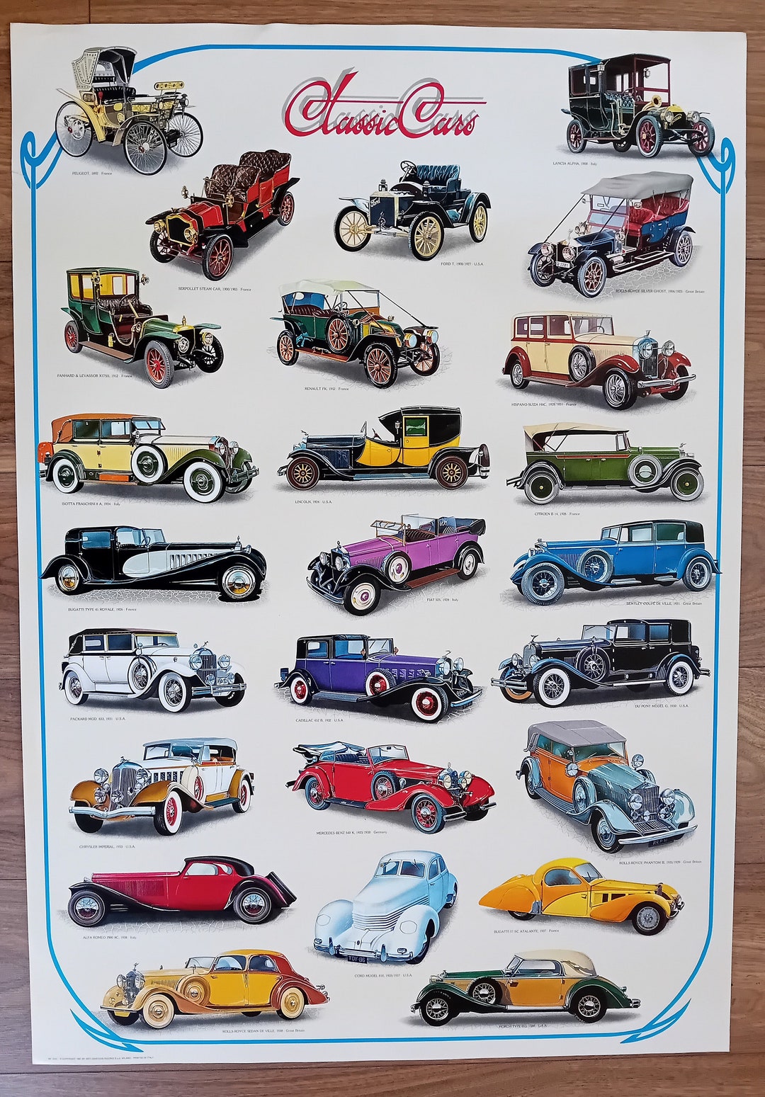 Classic Cars Original 1987 Vintage Poster - Etsy