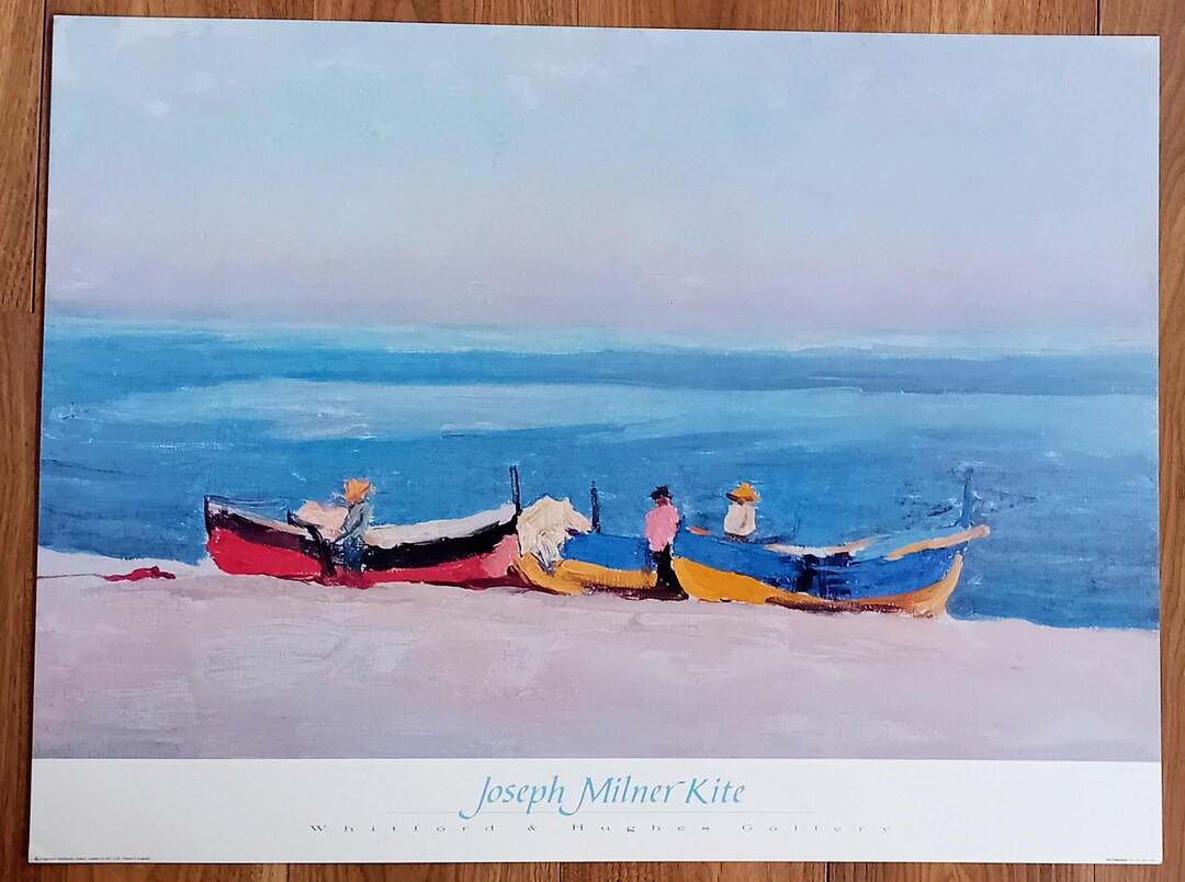 Joseph Milner Kite 'the Fisherman' Authentic 1980's Large Gallery Print ...