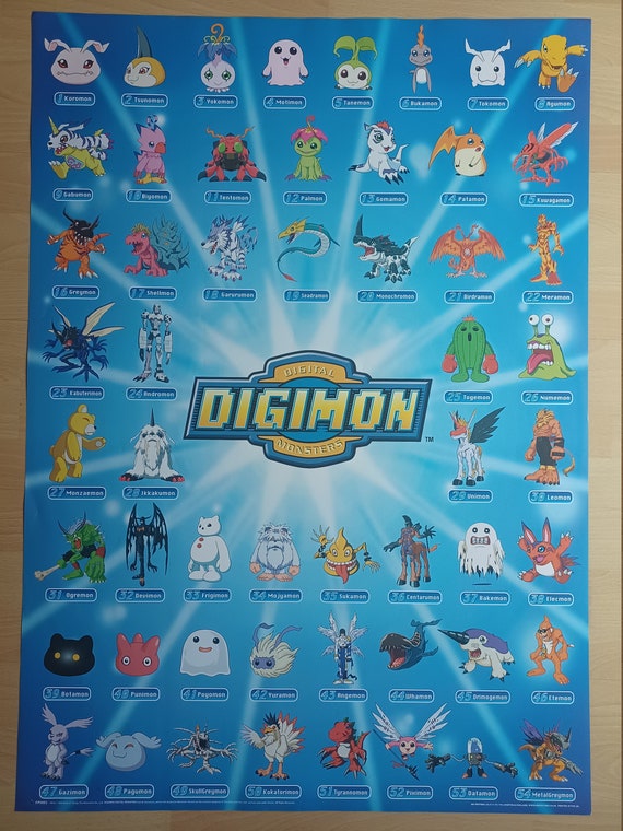 Digimon Authentic Licensed 2000 Poster | Etsy