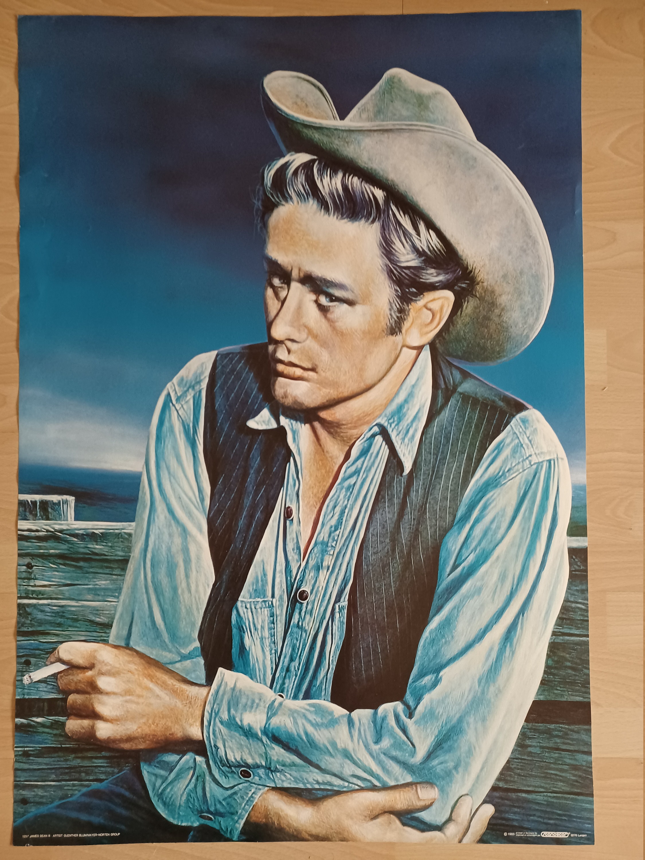 James Dean Art by Guenther Blum Authentic 1985 Vintage Poster - Etsy
