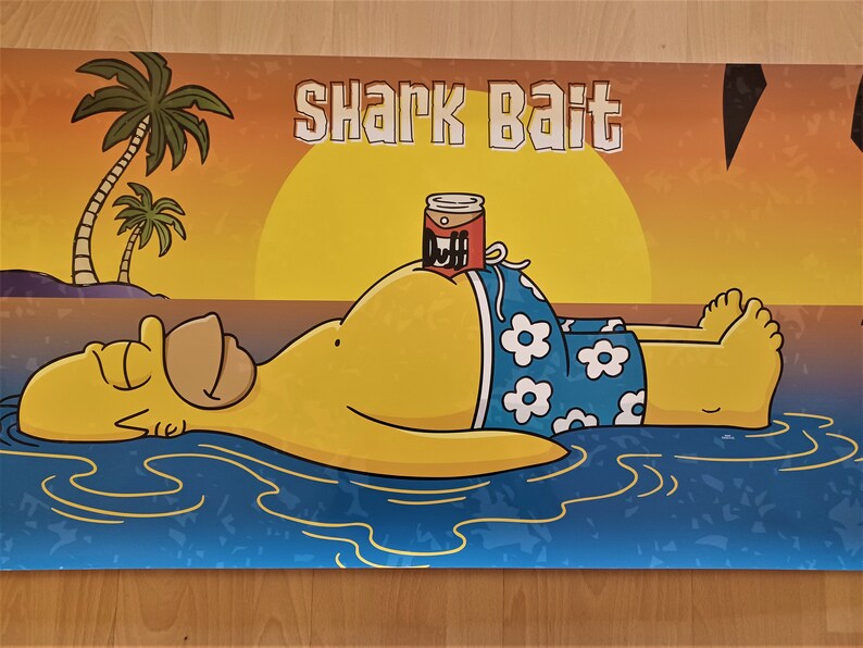 Simpsons Shark Bait Authentic Licensed 2007 Huge Poster - Etsy