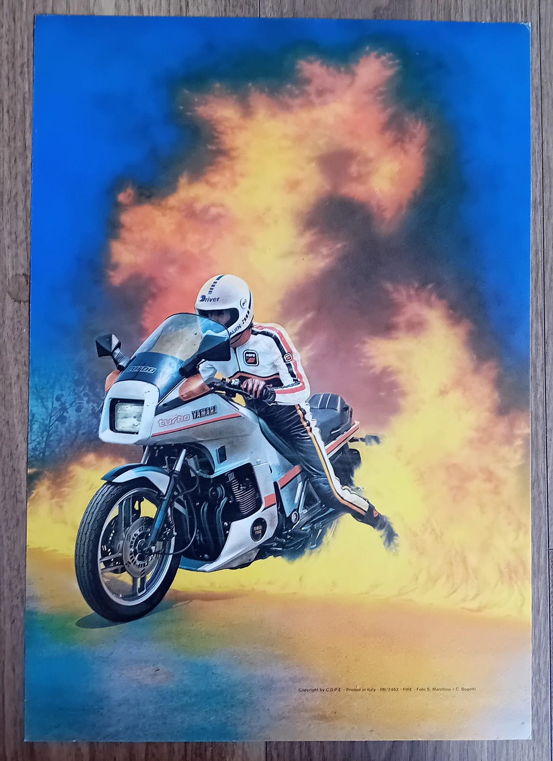 Motorcycle 'fire' Yamaha Original 1980's Small Poster - Etsy